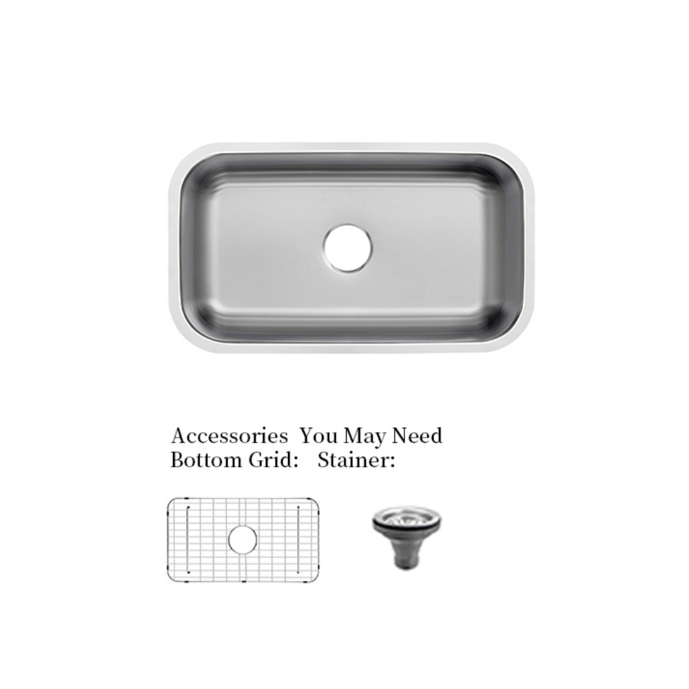 L&C Cabinetry Undermount Single Bowl Kitchen Sink
